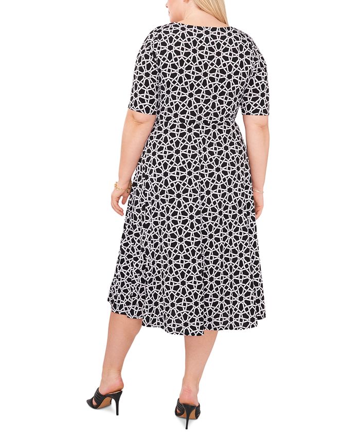 MSK Plus Size Printed Midi Dress - Macy's