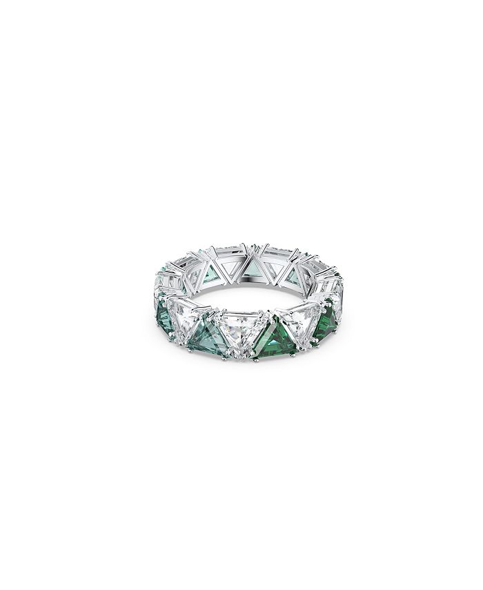 Swarovski Ortyx Cocktail Triangle Cut Rhodium Plated Ring - Macy's