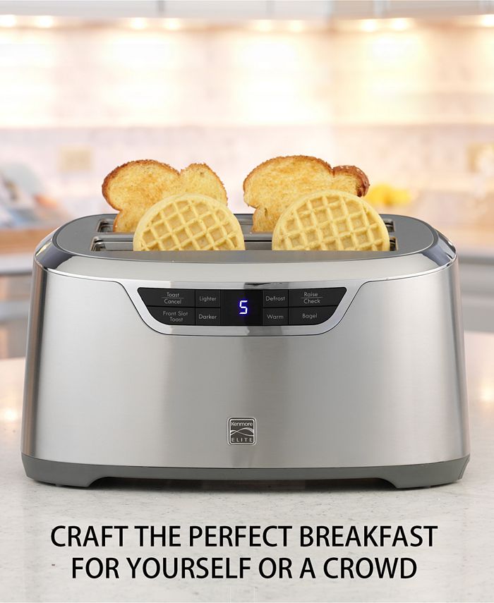Kenmore Elite 4-Slice Stainless Steel Auto-Lift Long Slot Toaster - Macy's