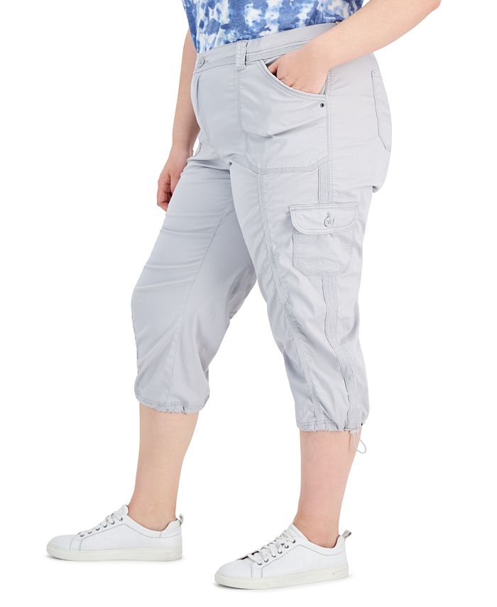 Style & Co Plus Size Bungee-Hem Capri Pants, Created for Macy's - Macy's