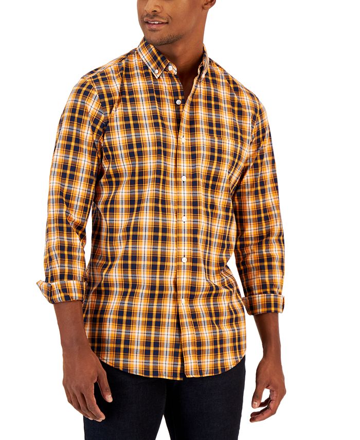 Club Room Mens Pascal Classic Fit Plaid Button Down Shirt Created For