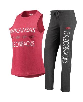 Women's Concepts Sport Charcoal, Cardinal Arkansas Razorbacks Tank Top ...