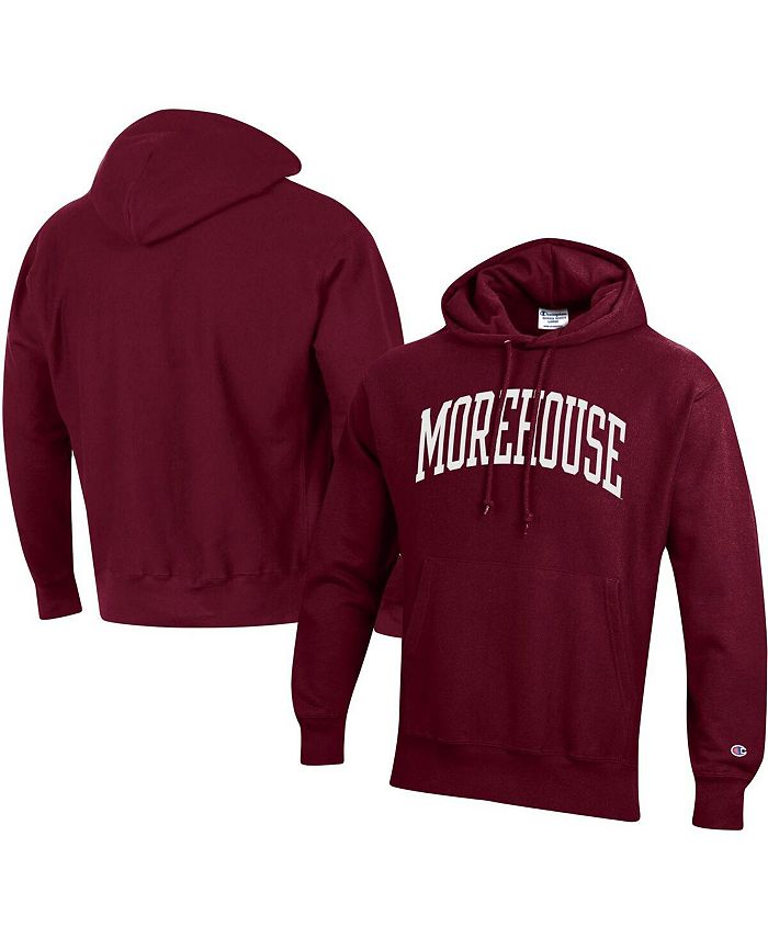 Champion Men's Maroon Morehouse Maroon Tigers Tall Arch Pullover Hoodie ...