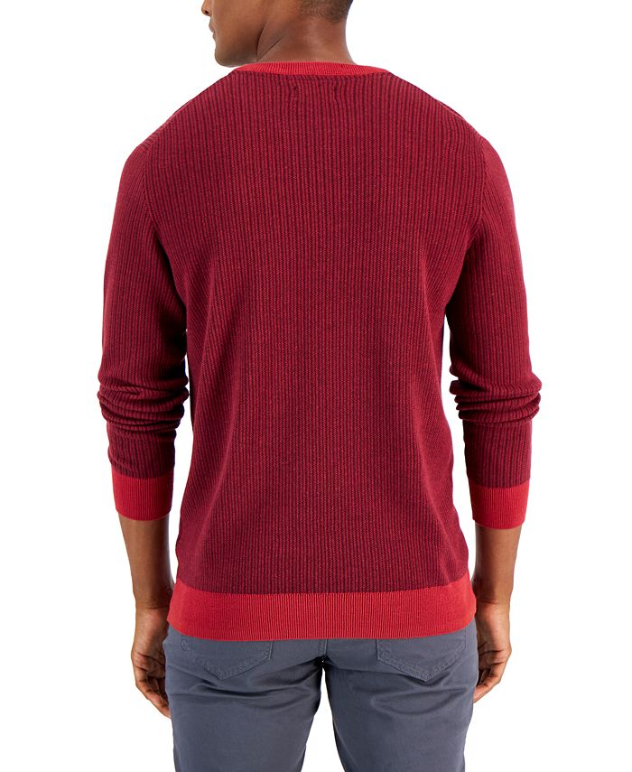 Club Room Men's Two-Tone Crewneck Sweater, Created for Macy's & Reviews ...