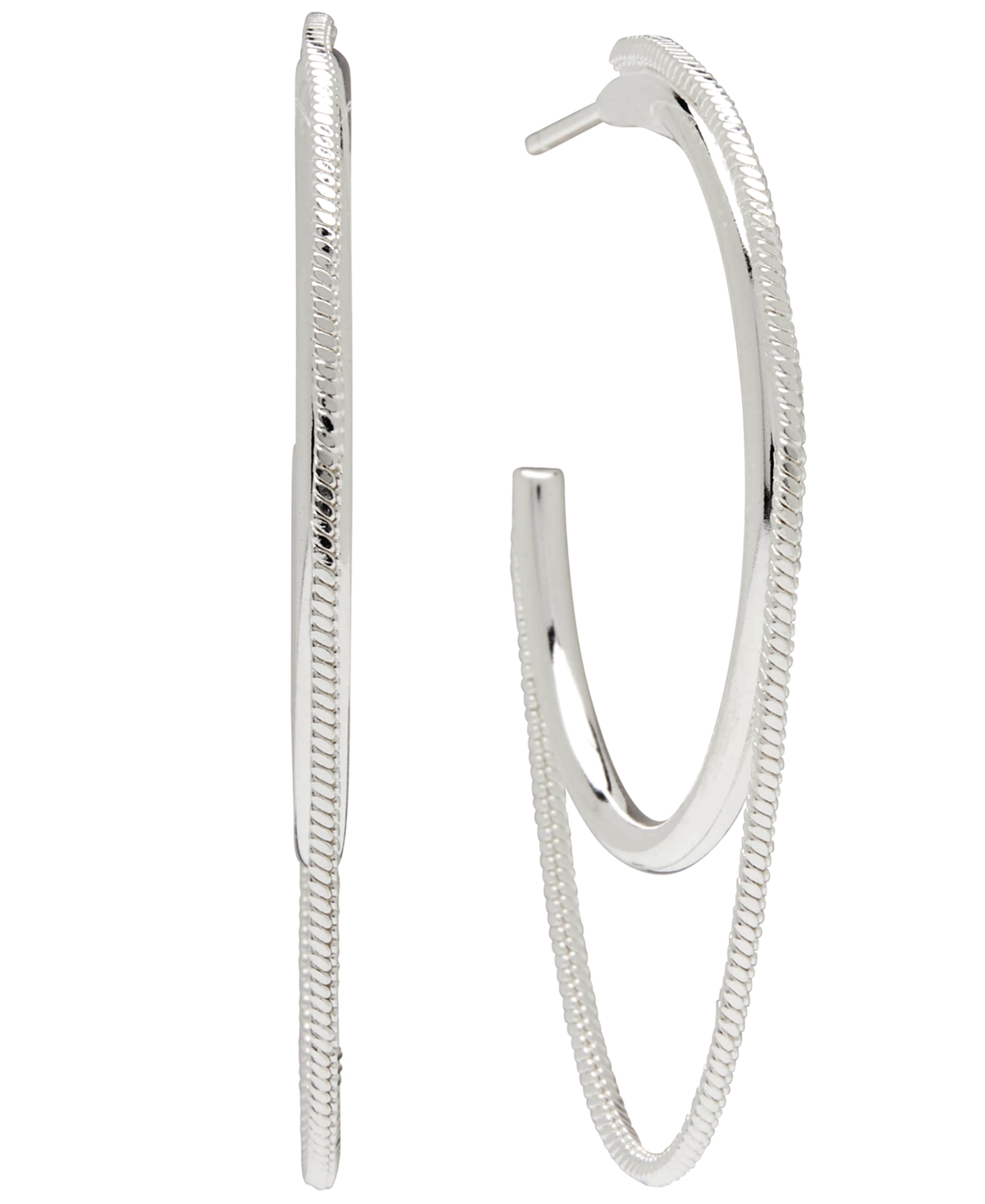 Click here for And Now This Womens C Hoop Earring - Fine Silver P... prices