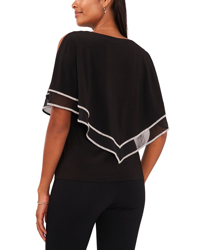 MSK Petite Embellished Overlay Top - Macy's