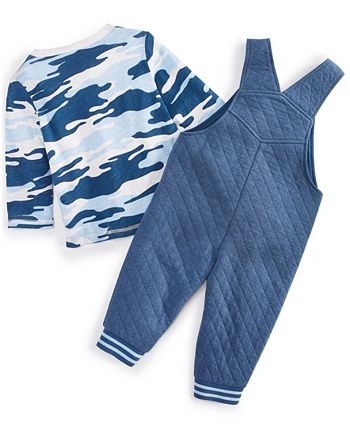First Impressions Baby Boys 2-Pc. Camo-Print Top & Overall Set, Created for Macy's - Macy's
