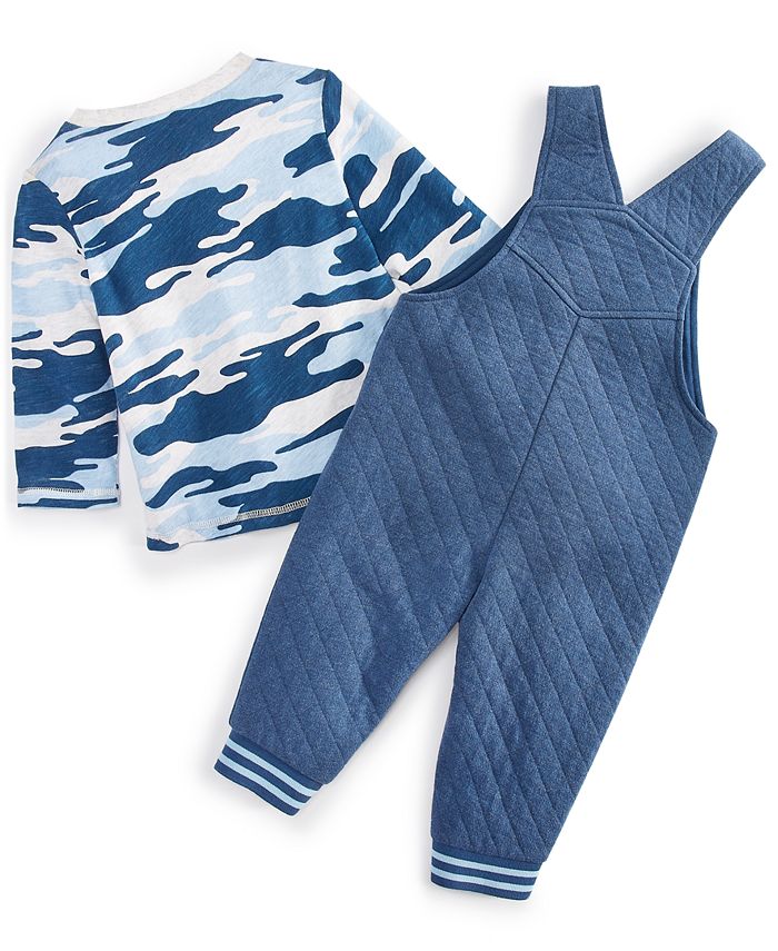 First Impressions Baby Boys 2-Pc. Camo-Print Top & Overall Set, Created for Macy's - Macy's