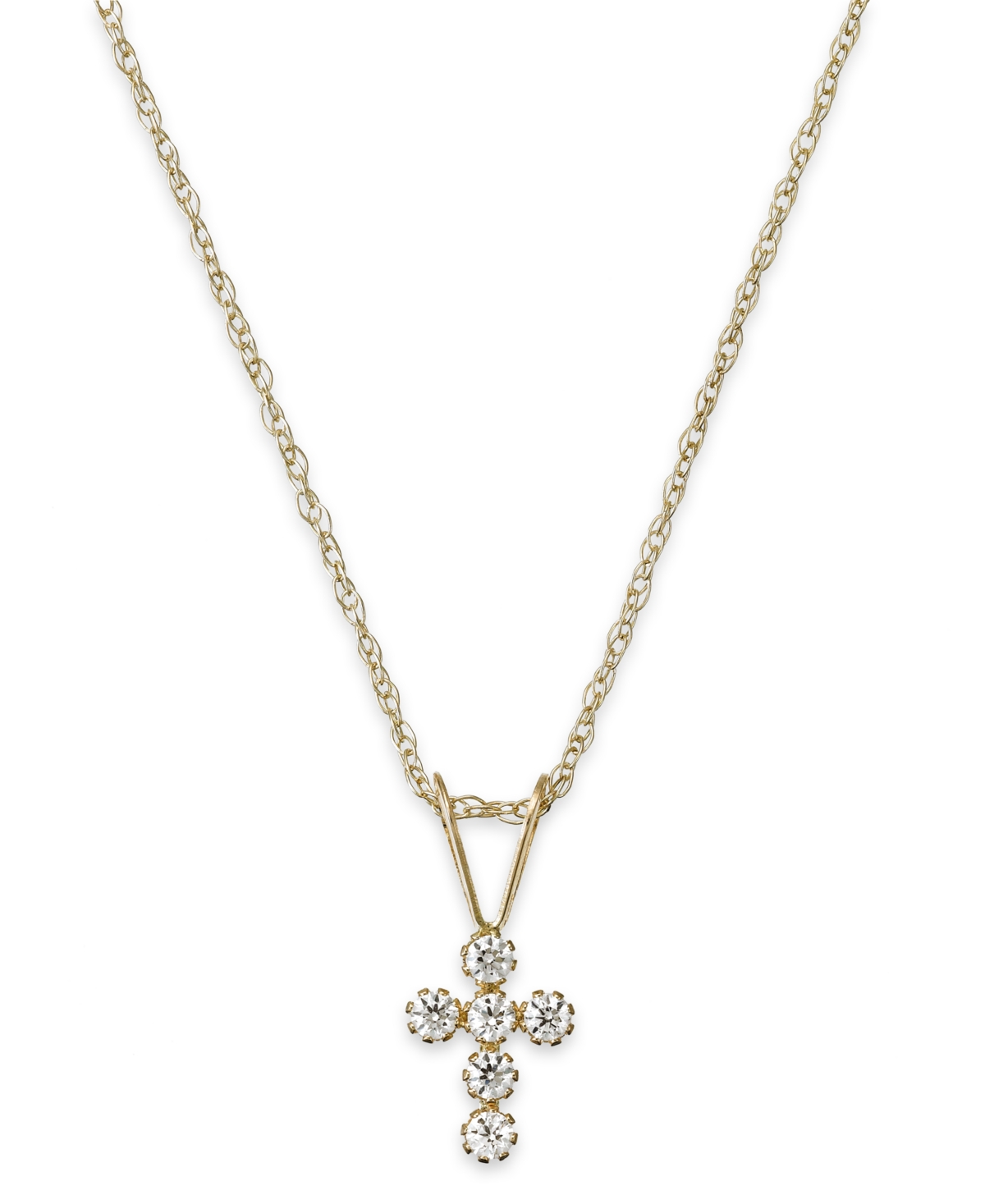 Click here for Childrens Cubic Zirconia Cross Pendant Necklace in... prices