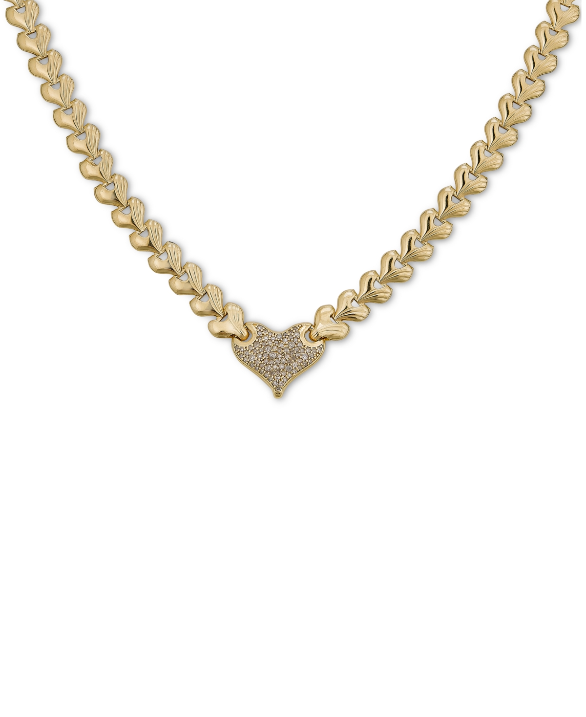 Click here for Diamond Heart 17 Heart Link Necklace (5/8 ct. t.w.... prices