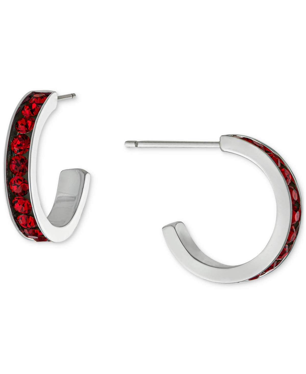 Click here for Multicolor Crystal Pave Small Hoop Earrings in Ste... prices