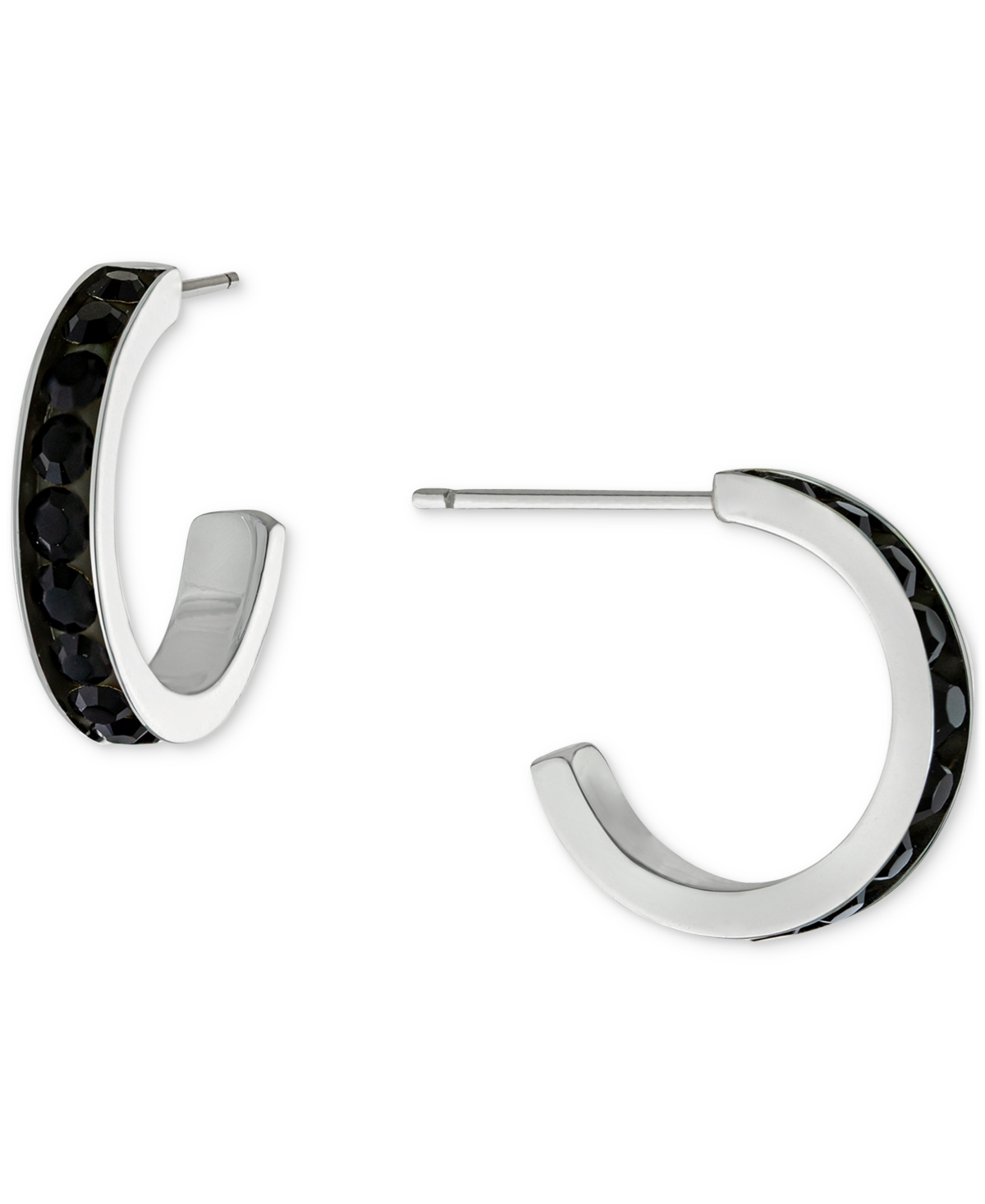 Click here for Multicolor Crystal Pave Small Hoop Earrings in Ste... prices