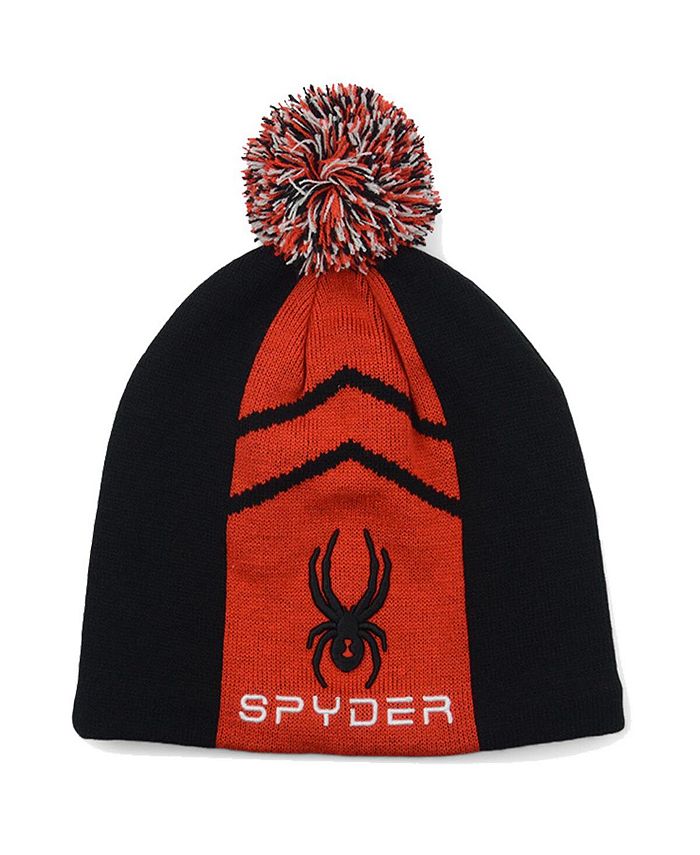 Spyder Men's Black Knit Beanie with Pom - Macy's