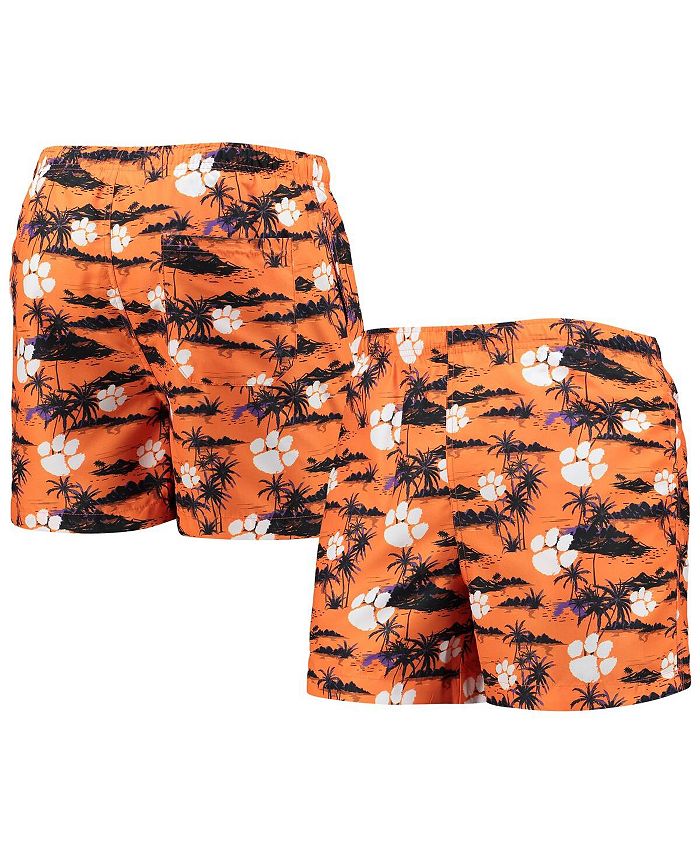 FOCO Men's Orange Clemson Tigers Island Palm Swim Trunks - Macy's
