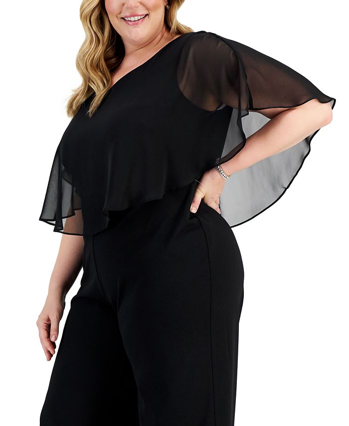 Connected Plus Size Overlay Jumpsuit Macys