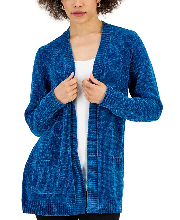 Karen Scott Women's Chenille Patch-Pocket Cardigan, Created for Macy's ...