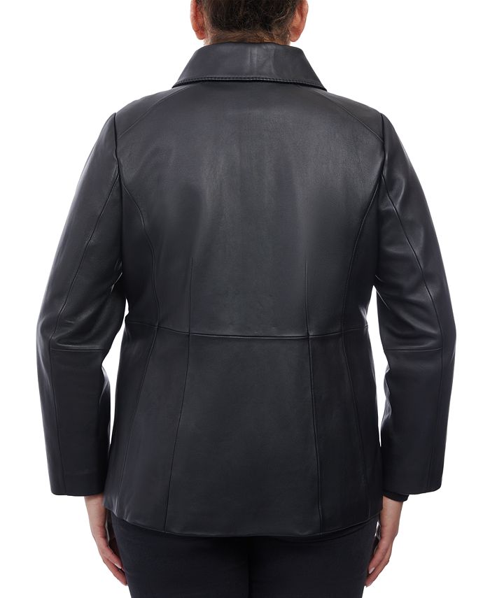 Anne Klein Women's Plus Size Leather Jacket & Reviews - Coats & Jackets ...