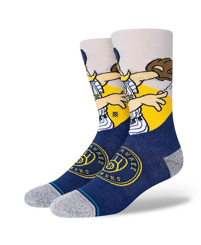 Stance Men's Navy Milwaukee Brewers Team Mascot Logo Crew Socks - Macy's