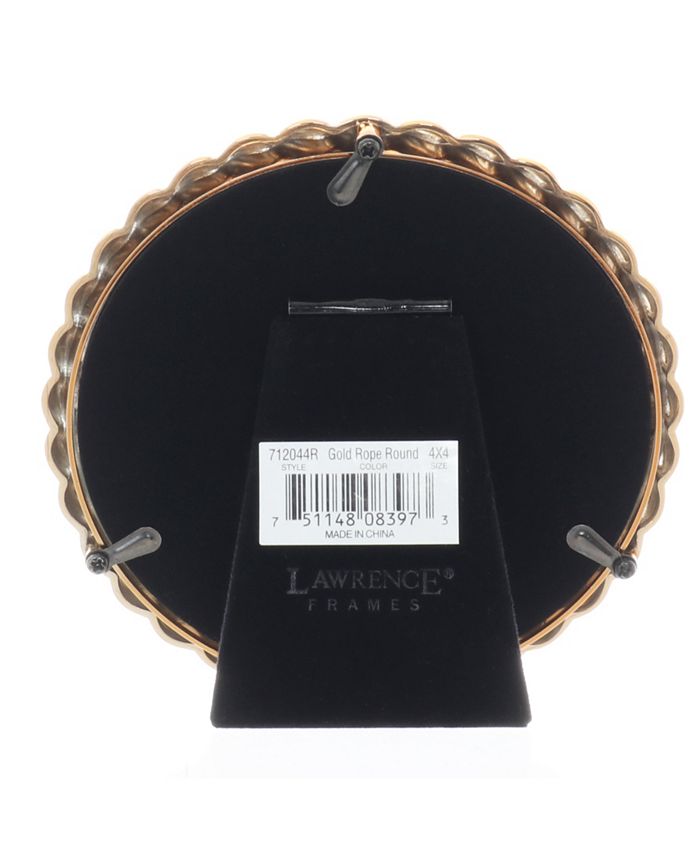 Lawrence Frames Round Metal Picture Frame With Rope Design, 4" x 4 ...