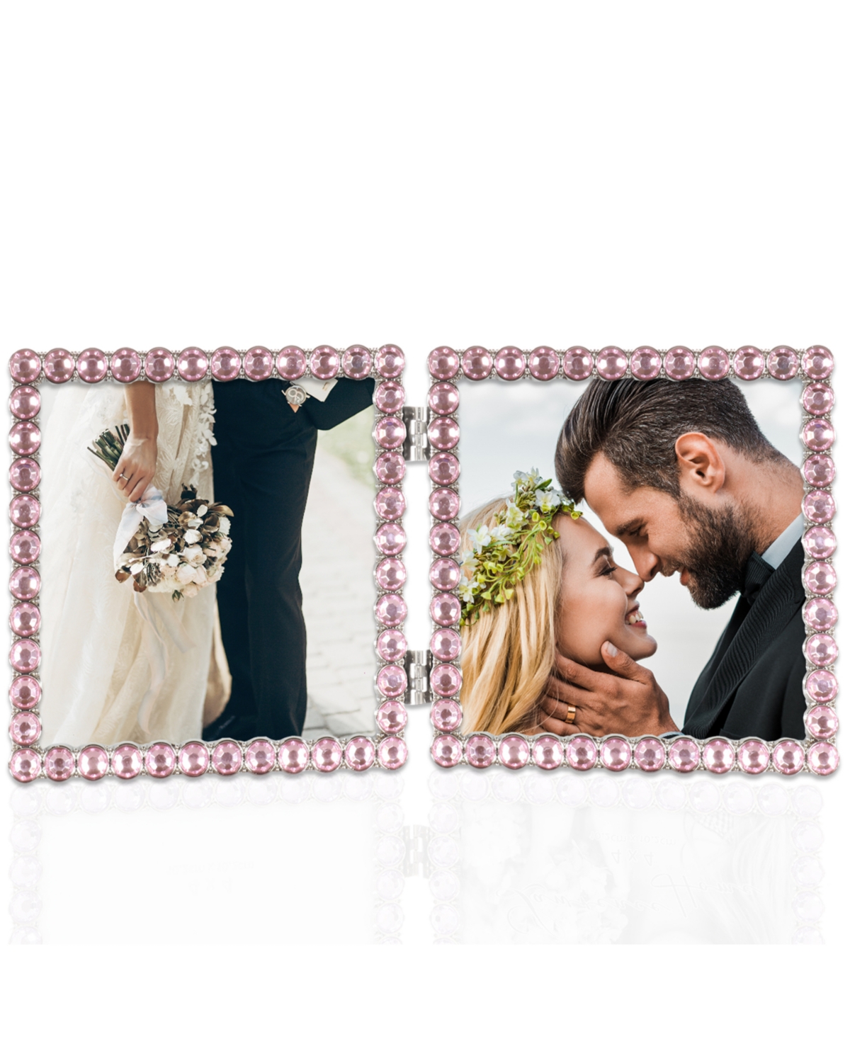 Click here for Metal Sparkle Double Frame  4 x 4 - Soft Pink prices
