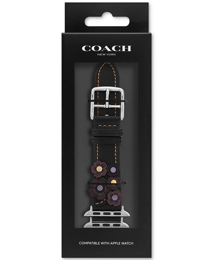 COACH Tea Rose Leather Apple Watch® Strap 38mm/40mm - Macy's