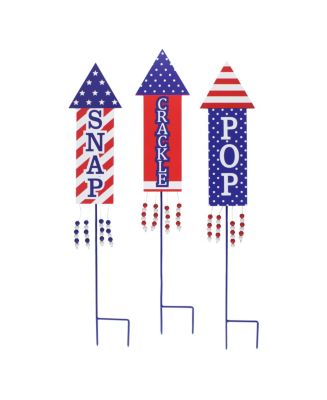 Patriotic Rocket Garden Stake, Set of 3 - Macy's