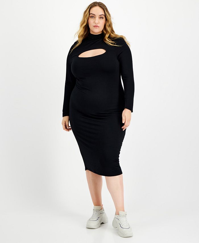 Bar Iii Trendy Plus Size Cutout Bodycon Midi Dress Created For Macys