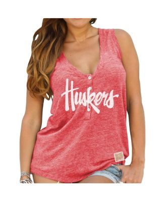 Women's Original Retro Brand Heathered Scarlet Nebraska Huskers Relaxed ...
