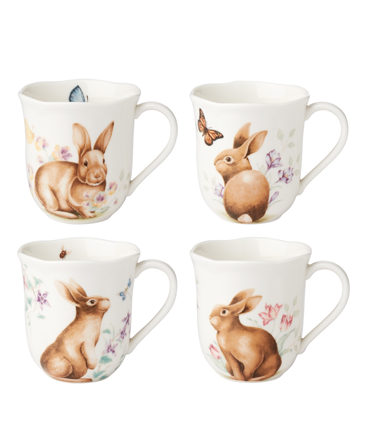 Click here for Lenox Butterfly Meadow Bunny Mugs  Set of 4 - Mult... prices