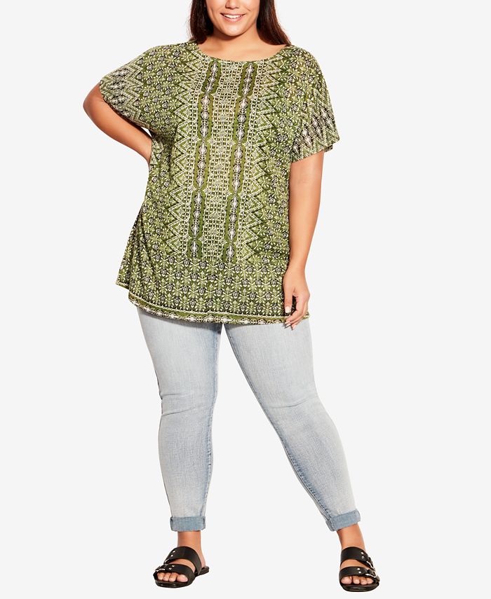 Avenue Plus Size Braylee Print Top & Reviews - Tops - Plus Sizes - Macy's
