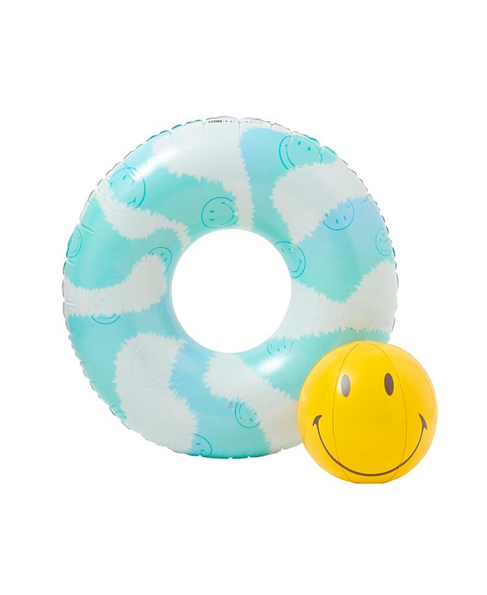 Sunnylife Pool Ring and Ball Smiley Set, 2 Pieces - Macy's