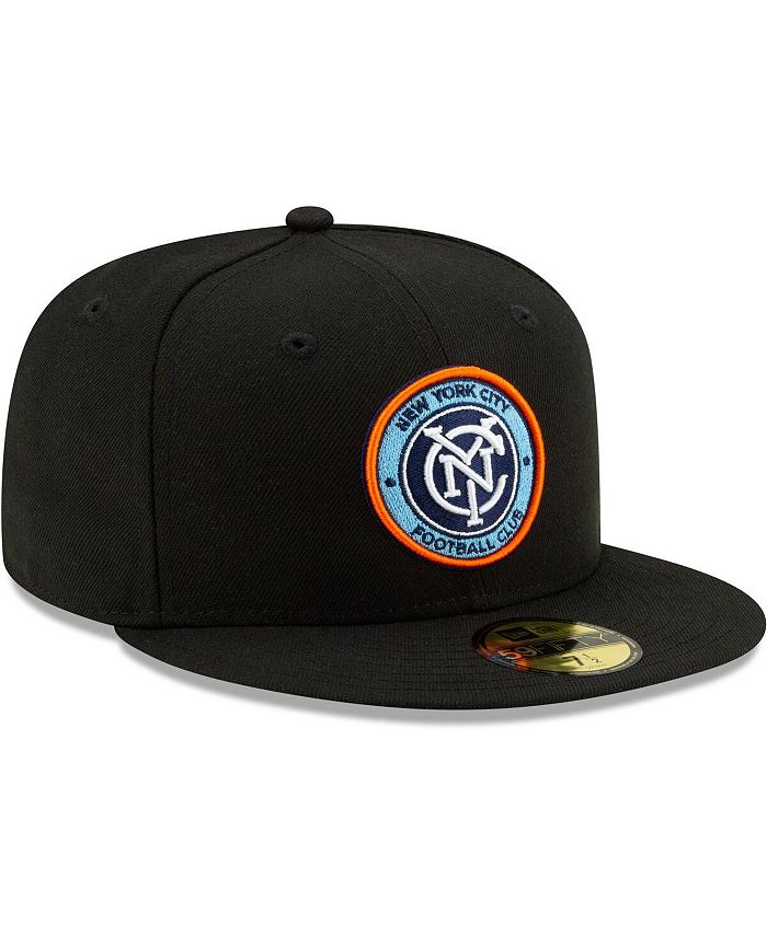 New Era Men's Black New York City FC Primary Logo 59FIFTY Fitted Hat ...