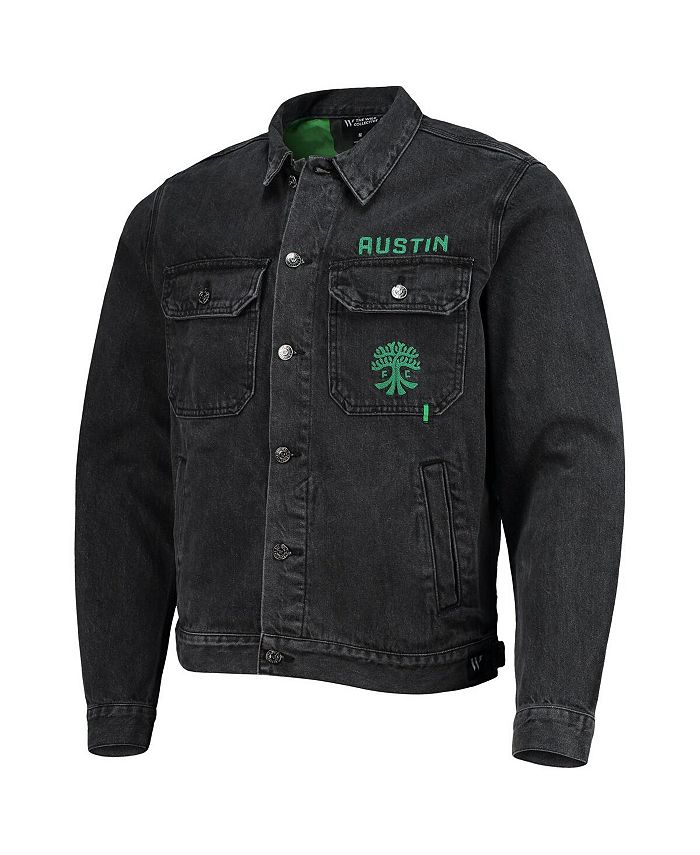 The Wild Collective Men's Black Austin FC Denim Button-Up Jacket - Macy's