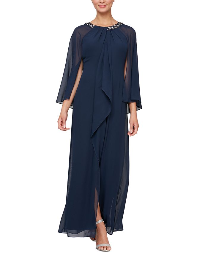 SL Fashions Women's Cascading Capelet Gown - Macy's