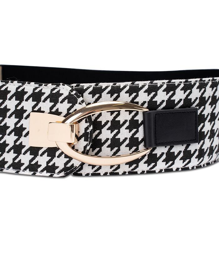 INC International Concepts Interlock Houndstooth Stretch Belt, Created for Macy's & Reviews ...