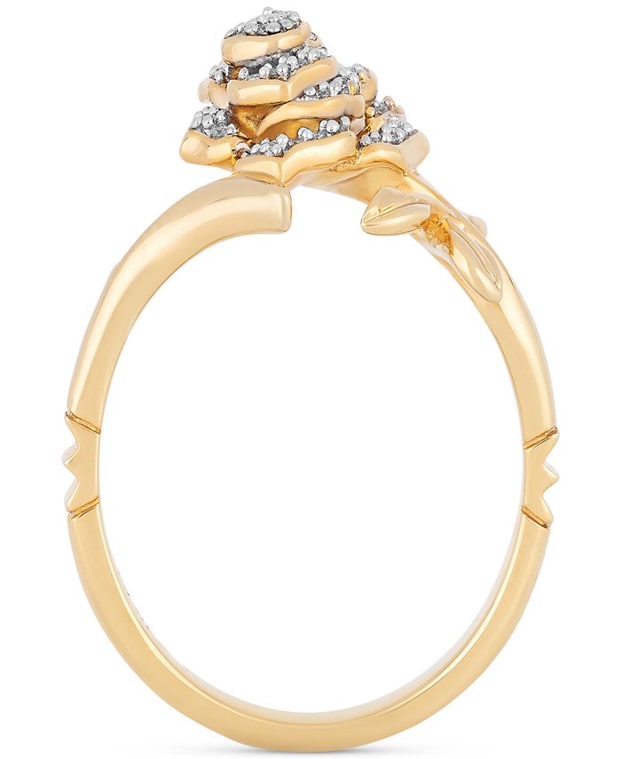 Enchanted Disney Fine Jewelry Diamond Rose Belle Ring (1/8 ct. t.w.) in ...