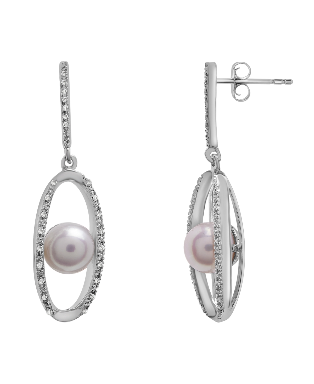 Click here for Cultured Freshwater Pearl (7mm) & Diamond (1/10 ct... prices