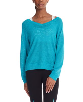 Marc New York Women's Performance Long Sleeve Knit Mesh Pullover Top ...