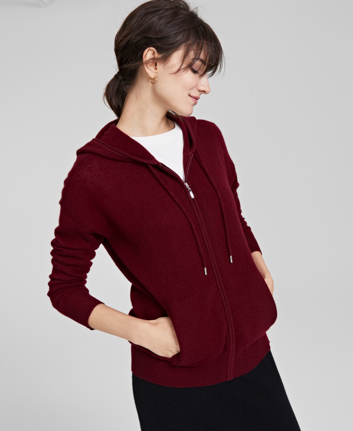 Click here for Charter Club Petite 100 Cashmere Zip Hoodie  Creat... prices
