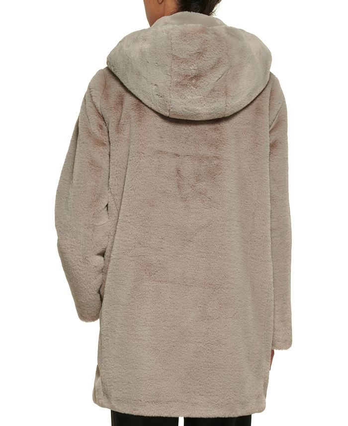 DKNY Women's Hooded Faux-Fur Coat & Reviews - Coats & Jackets - Women - Macy's