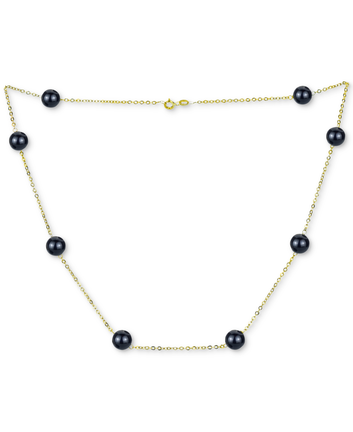 Click here for Onyx Bead 18 Collar Necklace in 14k Gold (Also in... prices