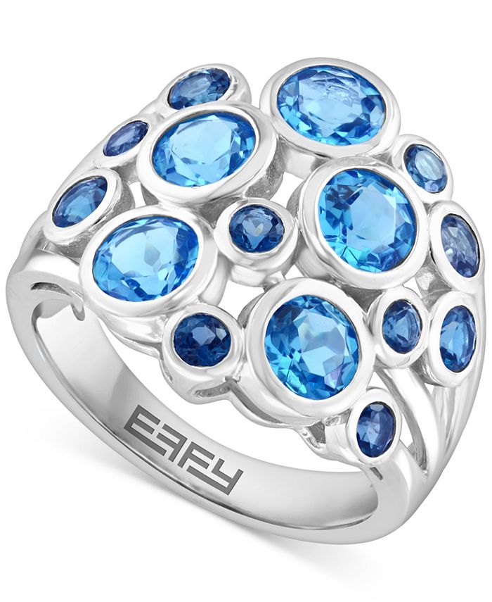 EFFY Collection EFFY® Blue Topaz Bezel Cluster Ring (5-5/8 ct. t.w.) in ...