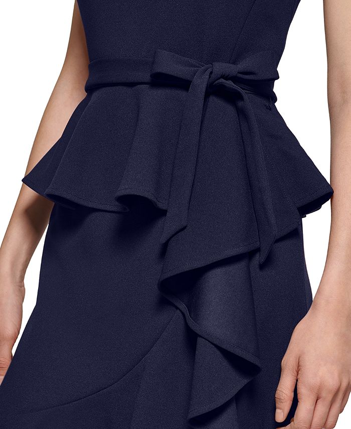 Calvin Klein Petite Ruffled Peplum Dress - Macy's