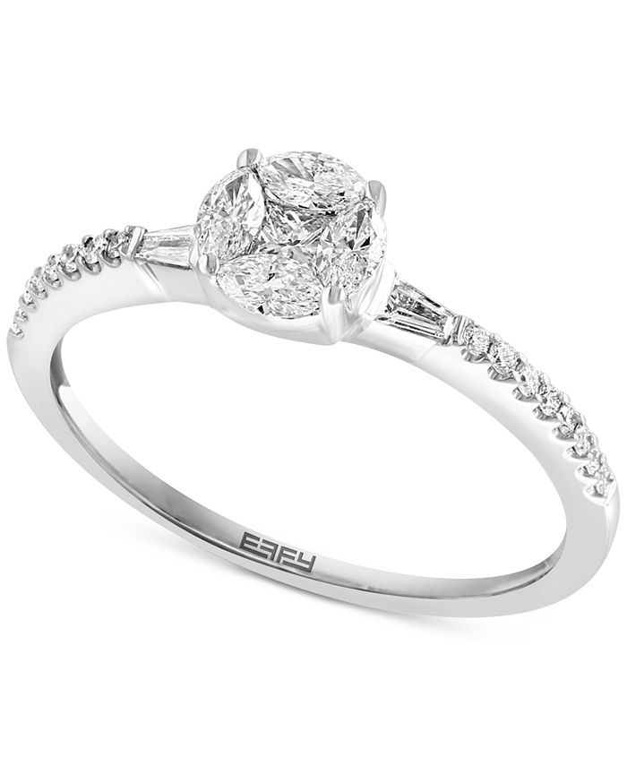 EFFY Collection EFFY® Diamond Ring (3/8 ct. t.w.) in 18k White Gold ...
