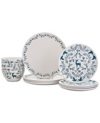 Tabletops Unlimited Winter Forest 12 Pc. Dinnerware Set, Service for 4 ...
