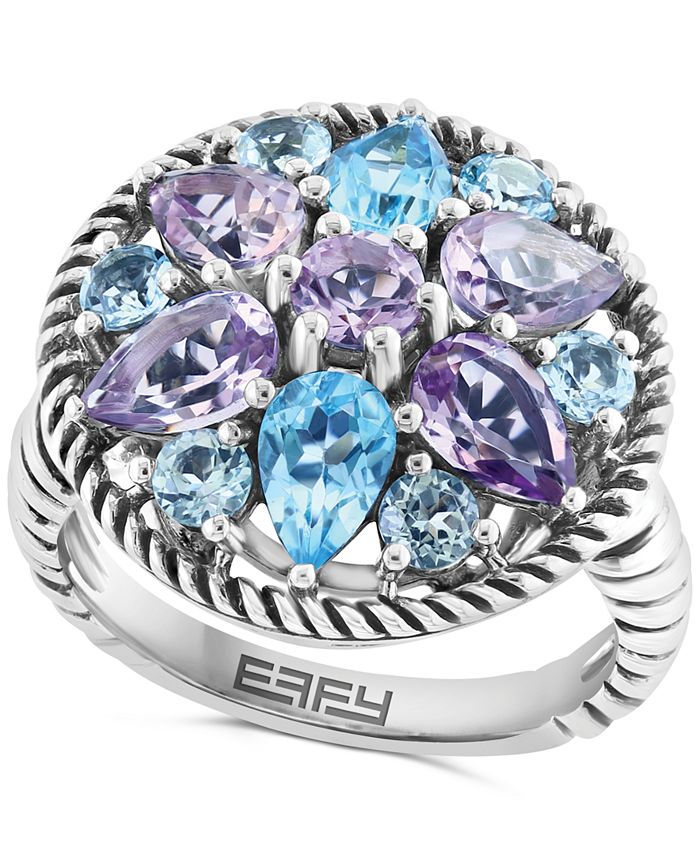 EFFY Collection EFFY® Multi-Gemstone Flower Cluster Statement Ring (4-7 ...