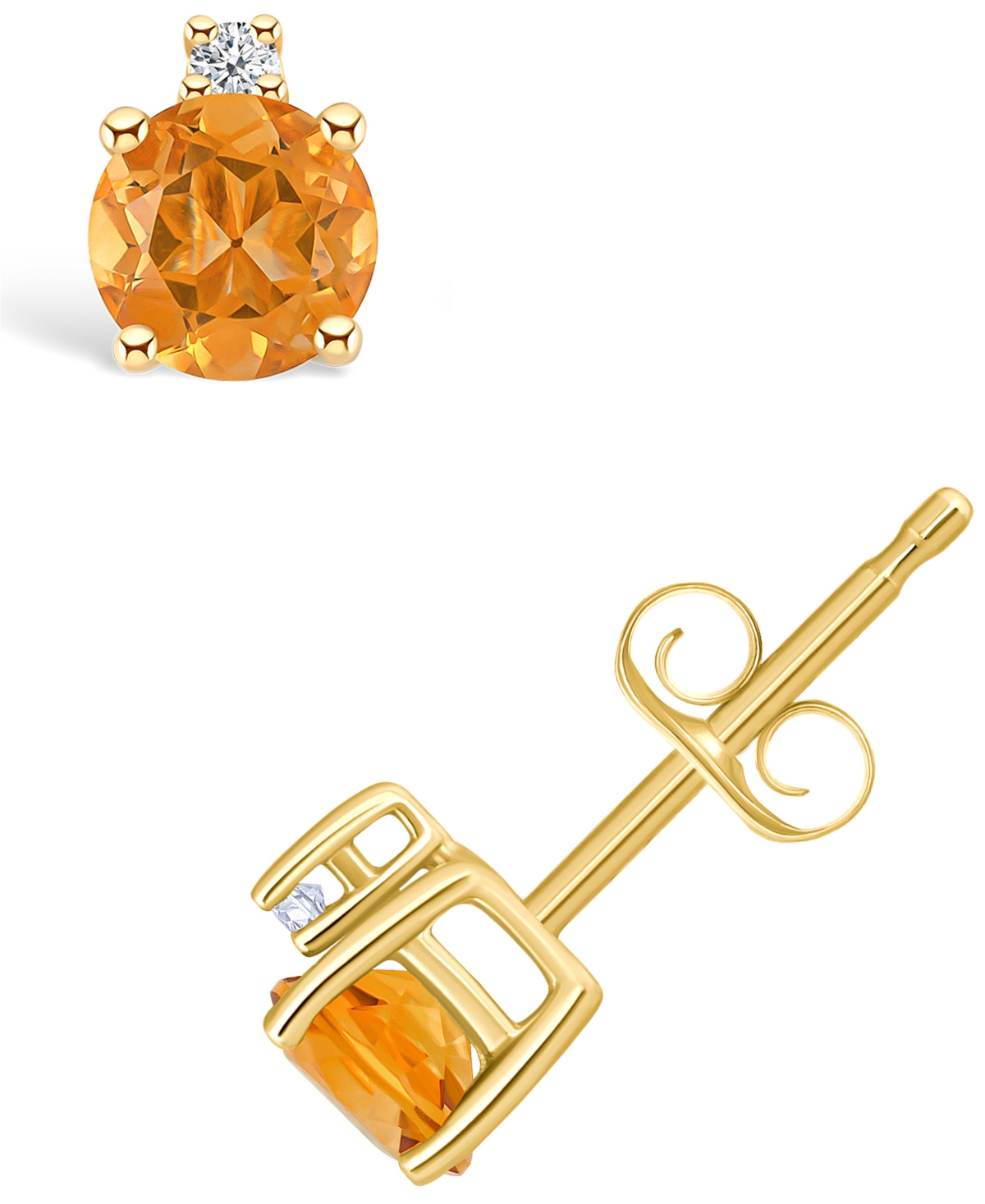 Click here for Citrine (1/2 ct. t.w.) and Diamond Accent Stud Ear... prices