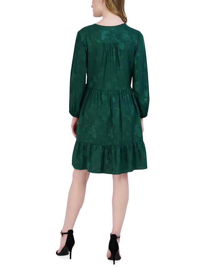 Sandra Darren Women's Jacquard Tiered A-Line Dress - Macy's