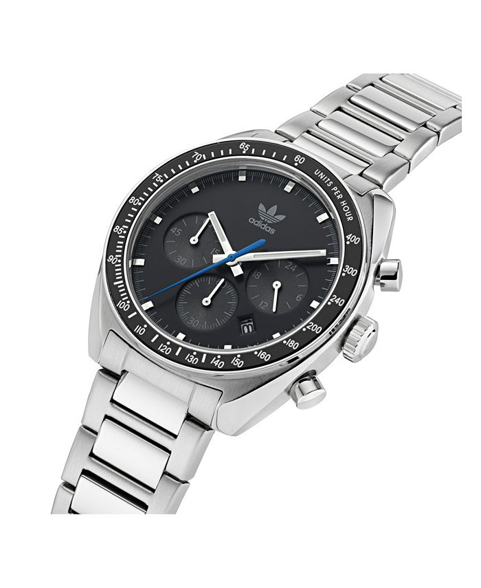 adidas Unisex Three Hand Edition One Chrono Silver-Tone Stainless Steel ...