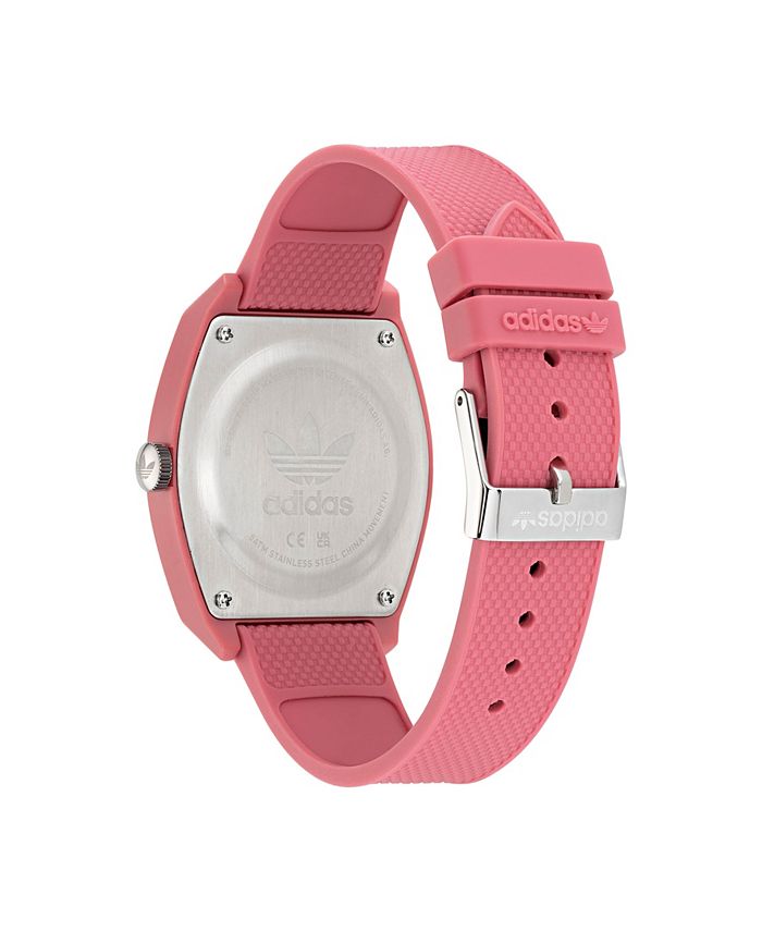adidas Unisex Three Hand Project Two Pink Resin Strap Watch 38mm - Macy's